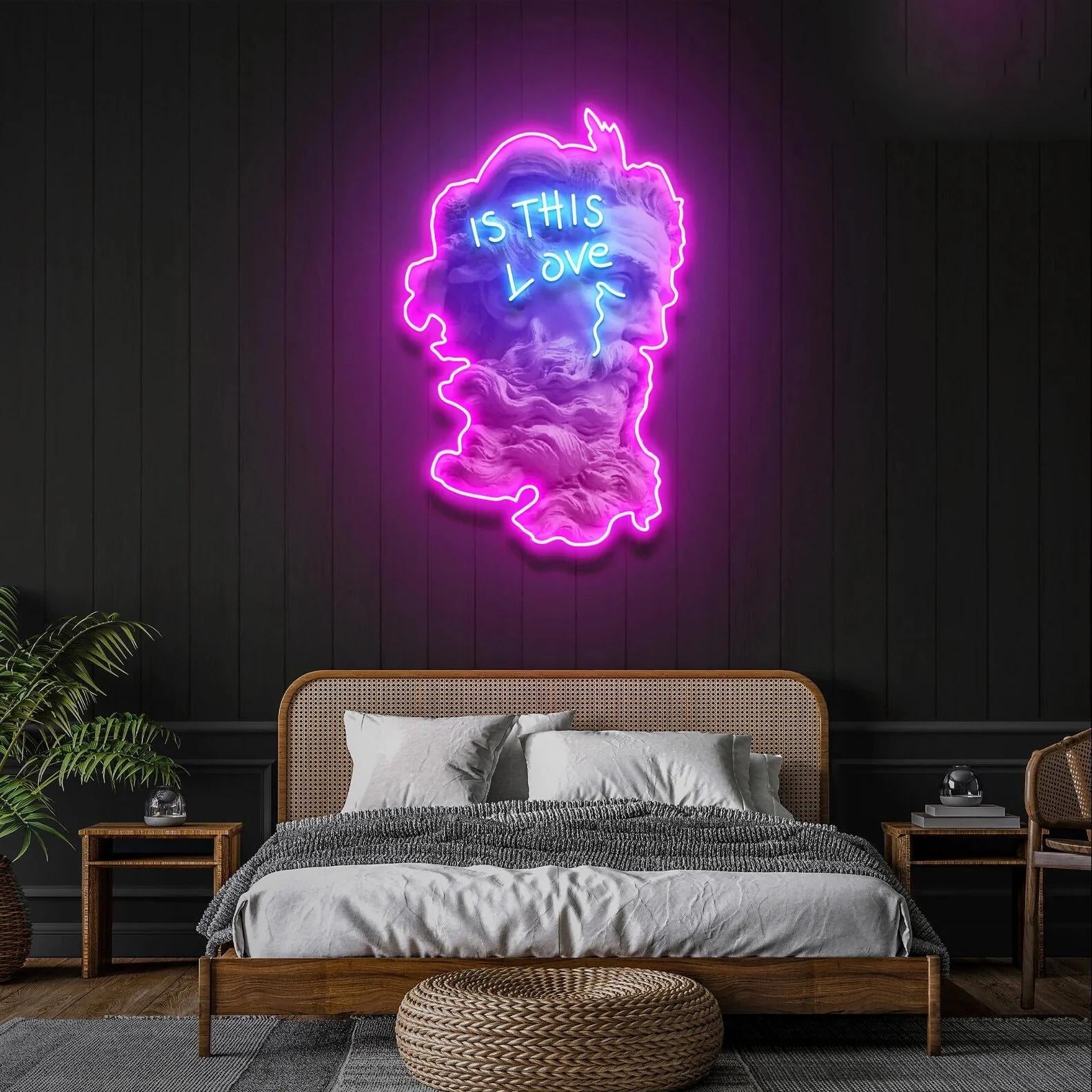 Is This Love Led Neon Lamba - Romantik Tasarım, 60 cm Boyut